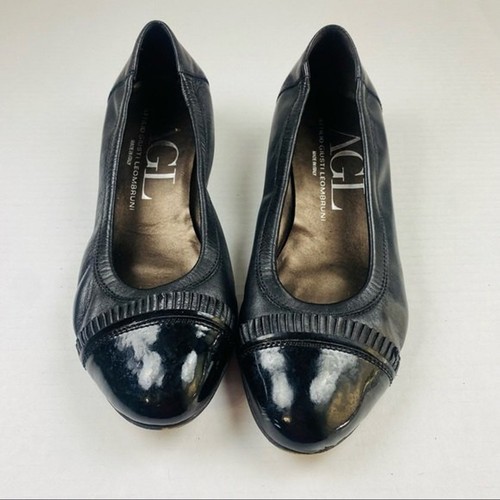 AGL Attilio Giusti Leombruni Women’s Size 6.5 Black Leather Cap Toe ...