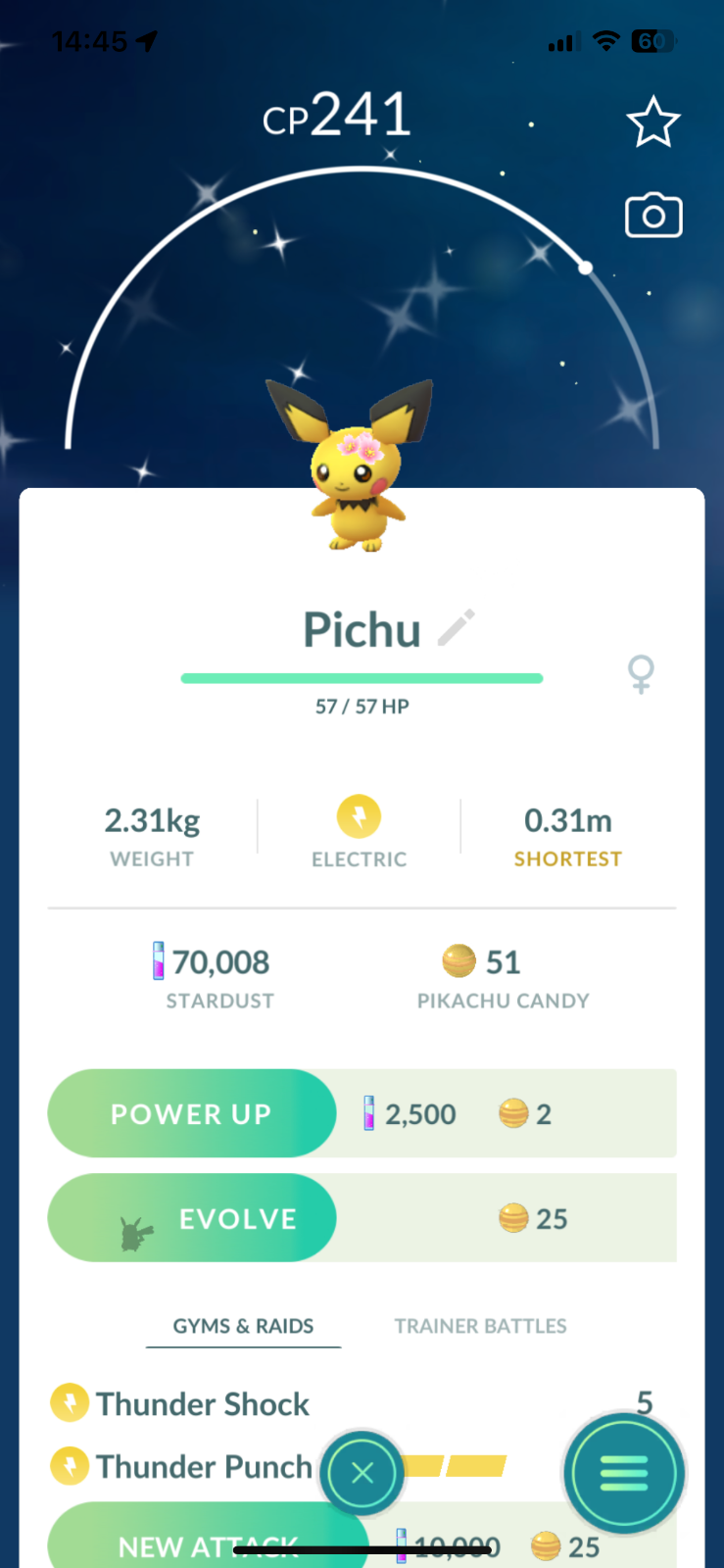 Shiny Pichu adorned cherry blossoms Male Female - P T C - Read ...