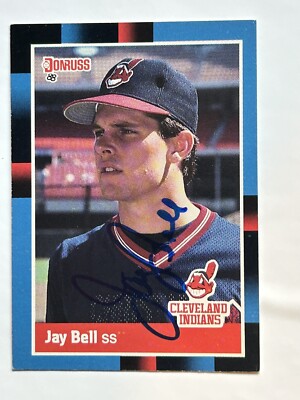 1988 Donruss Jay Bell Pittsburgh Pirates Cleveland Indians #637 Signed ...