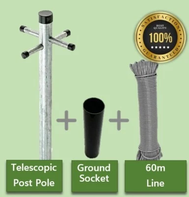 Clothes Washing Line Post Galvanised Pole | Grelly UK