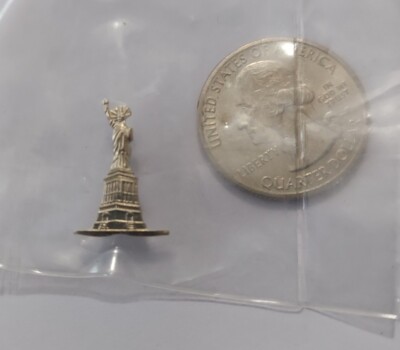 Vtg MINIATURE Pin STATUE of LIBERTY Patriotic AMERICANA Silver Tone 3/4 ...