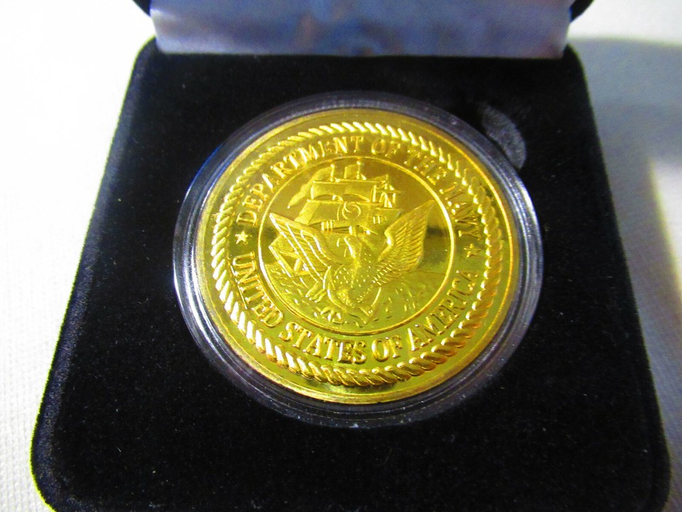 US NAVY - USS MANITOWOC (LST-1180) Challenge Coin w/ Presentation Box ...