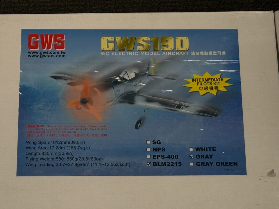 New GWS FW190 FW-190 GWS190 Electric RC Remote Control Model Airplane ...