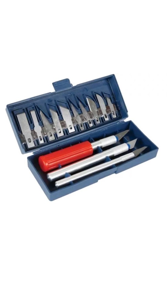 17 Piece Hobby Knife Set Exacto Style Razor for Model Crafts Mat ...