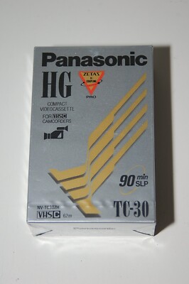 Panasonic HG TC-30 Compact Videocassette VHS-C 90 min SLP New, Sealed ...