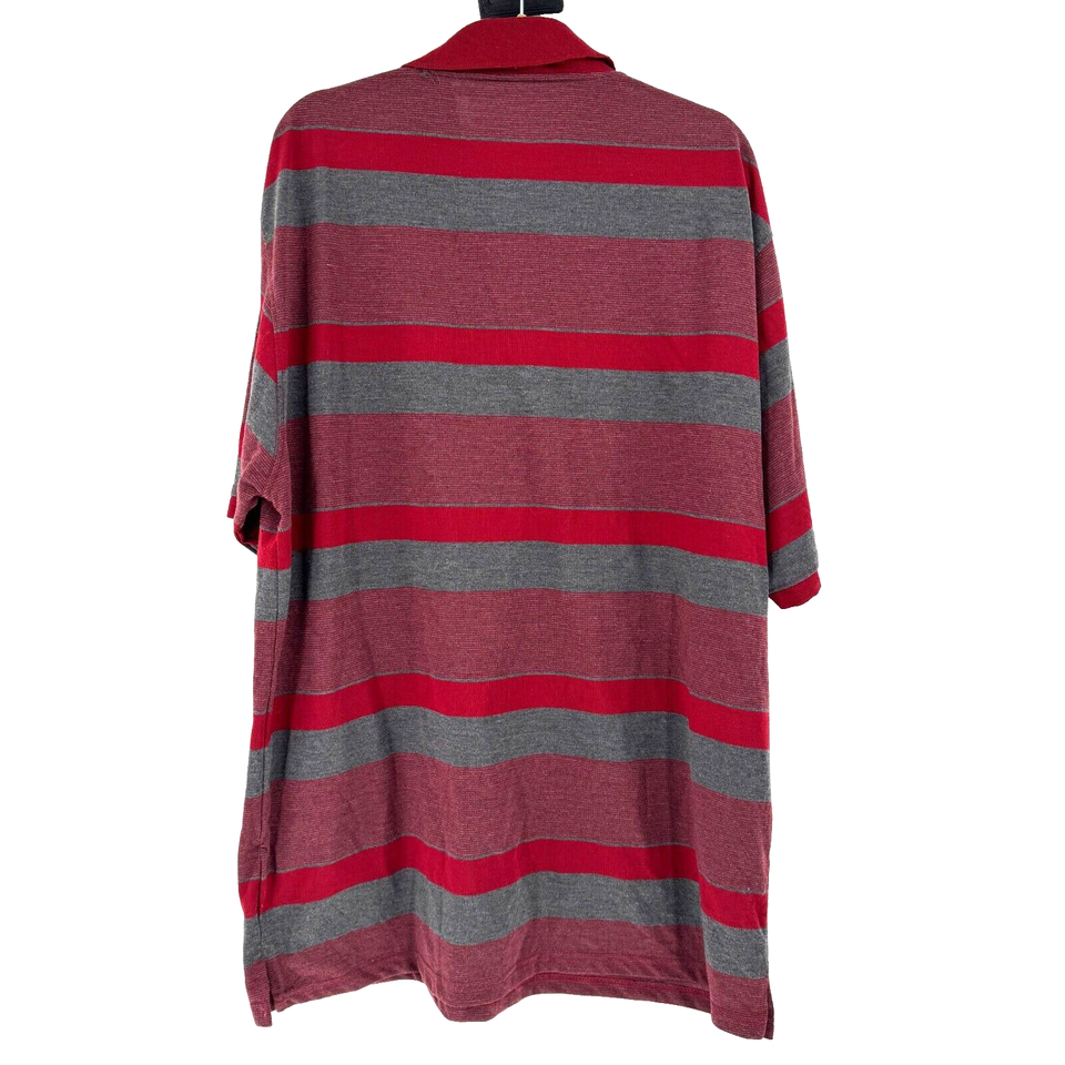 Red Rhino Polo Shirt Men's Size 4XL Red Gray Striped Preppy Casual ...
