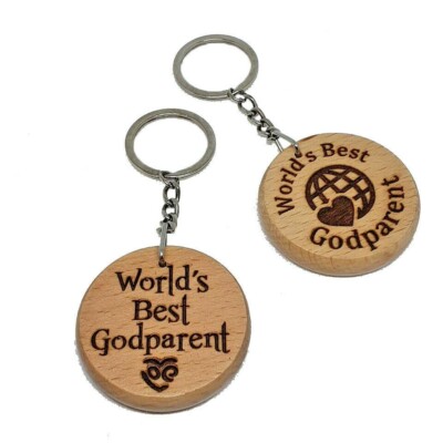 Godparent Keyring Keychain Wooden Gift | eBay UK