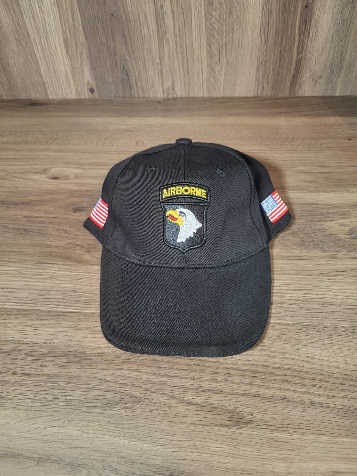 Black US 101st Airborne Baseball Cap Fostex Hat American Flag Screaming ...