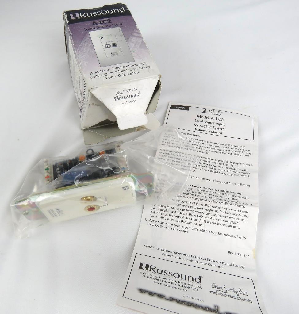 Russound A-LC2 Local Source Input A-Bus Audio System White NEW OPEN BOX ...