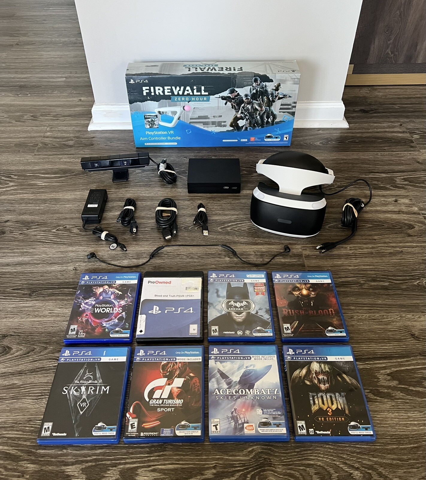 PSVR PlayStation 4 PS4 VR Headset Mega Bundle With 8 Games & NEW Aim ...