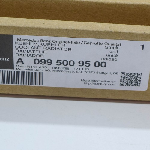 NEW MERCEDES-BENZ S W223 COOLANT RADIATOR A0995009500 ORIGINAL 099-500 ...