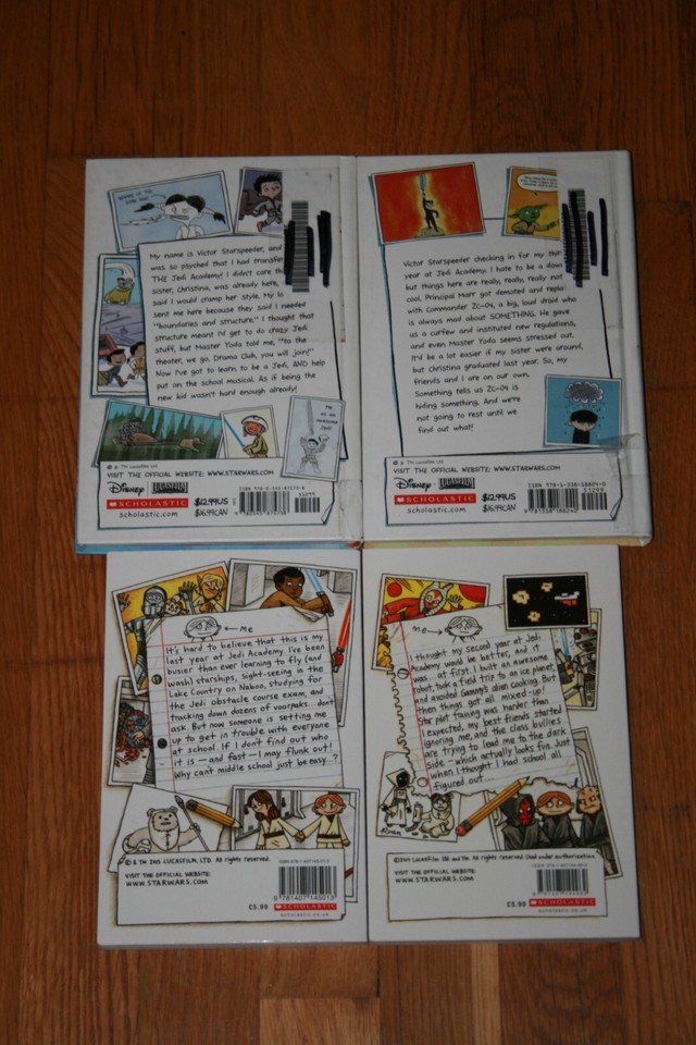 Lot 4 book Star Wars Jedi Academy Principal New Class Phantom Bully ...