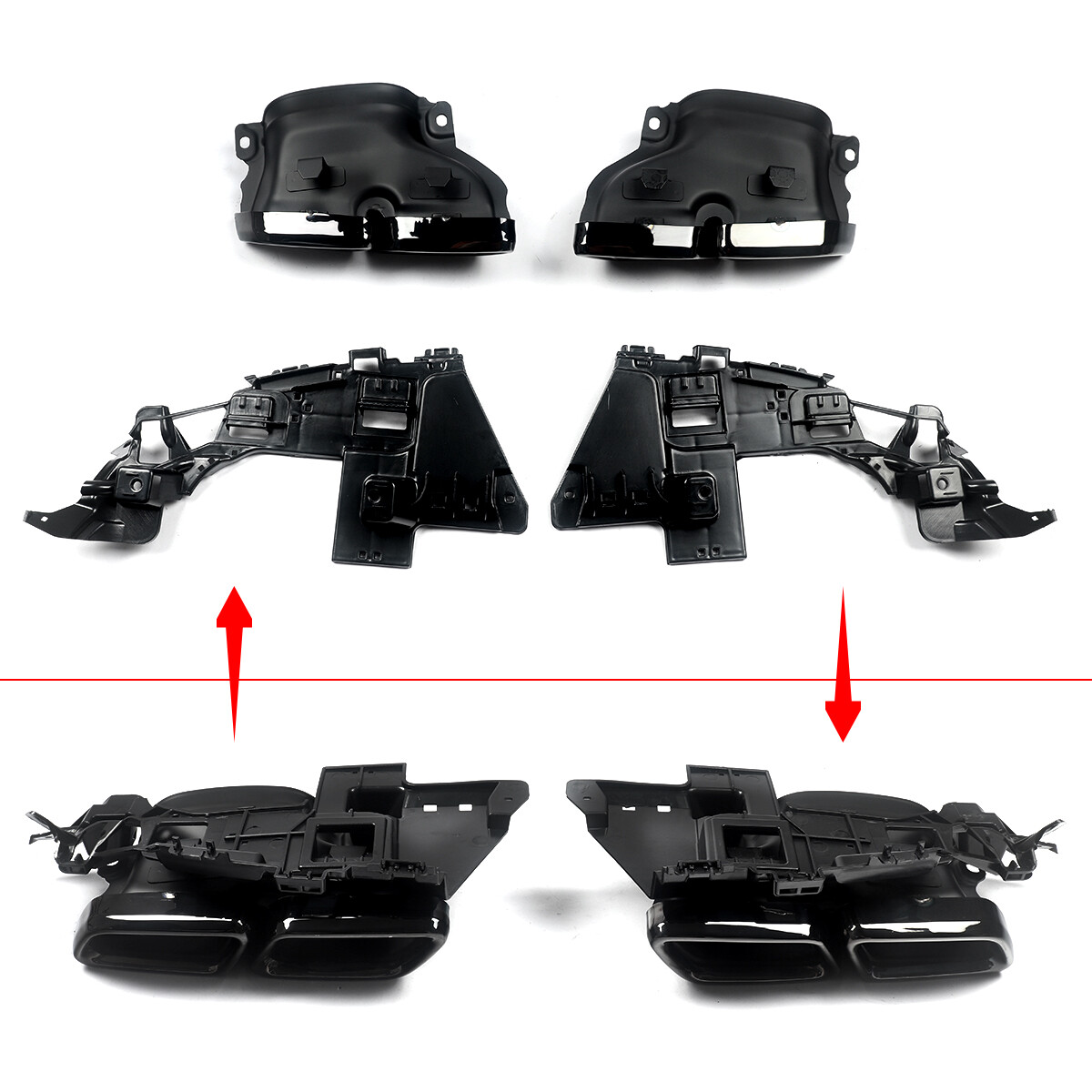 Rear Diffuser+Exhaust Tips For Mercedes Benz W205 C300 Base Sedan NON ...