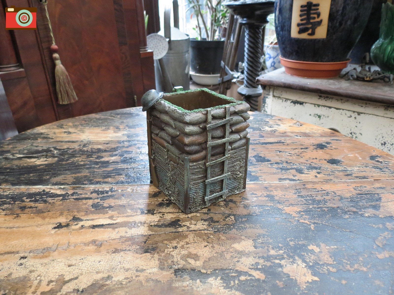 TRENCH PEN POT / HOLDER. Great Re-creation. WW1 WW2. Unique Great Army ...