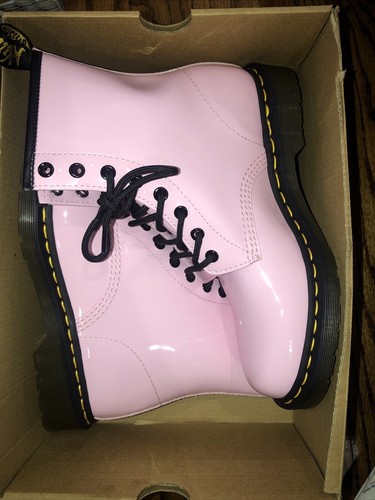 Doc Martens 1460 W Light Pink Patent Leather Lace Up Combat Boots ...