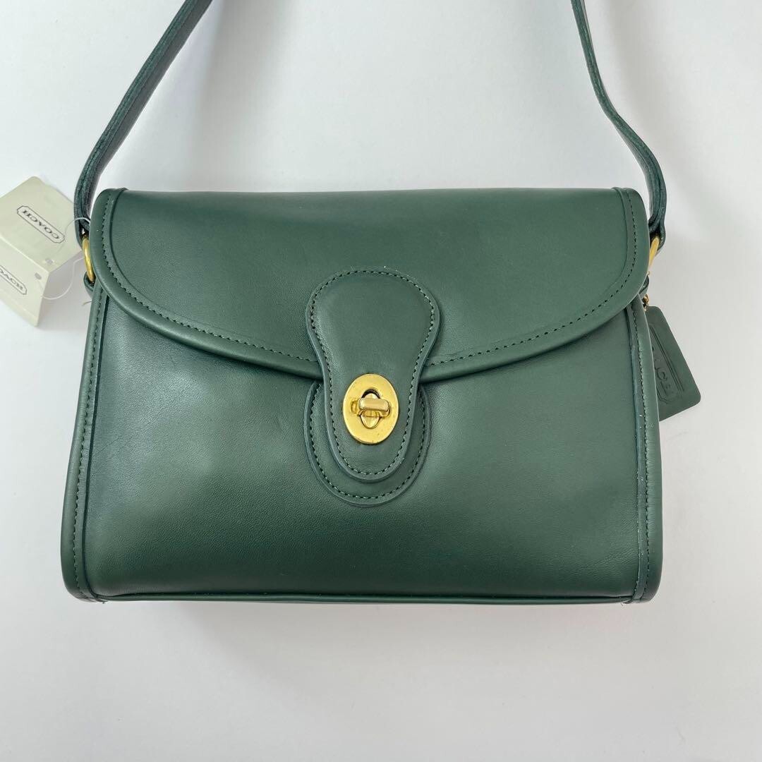 Extremely Rare Made In USA Old Coach 9908 Shoulder Bag Green Vintage ...