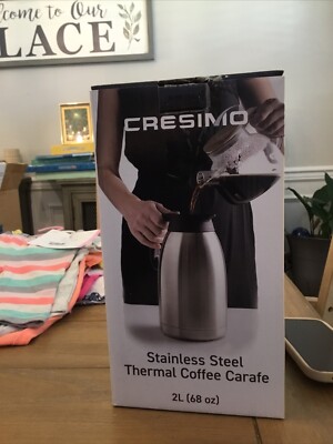 CRESIMO 68 oz Stainless Steel THERMAL COFFEE CARAFE Double Walled ...