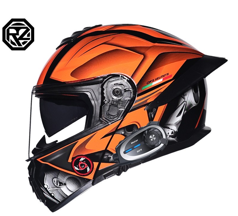 Bluetooth Motorcycle Dual Visors Modular Helmet Built-in Camera ...