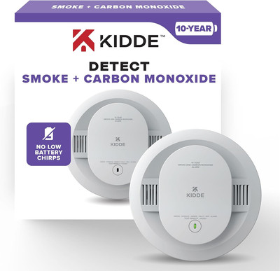 Kidde 30CUD10 Smoke & Carbon Monoxide Detector, 10-Year Battery Powered ...