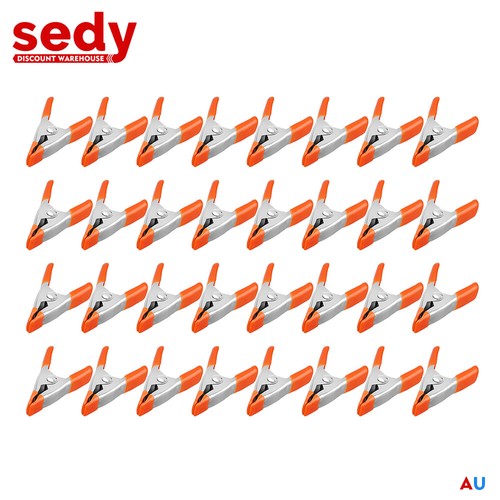 32Pc Strong Spring Clamps 2" Metal Clips Rubber Grip No-Slip Handle ...