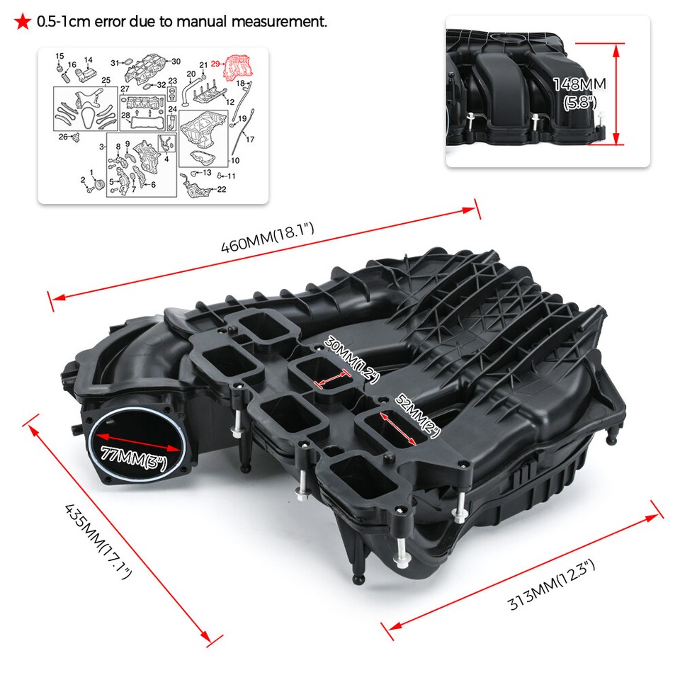 Upper Plenum Intake Manifold 3.6L V6 2011-2020 CHRYSLER 300 DODGE RAM ...