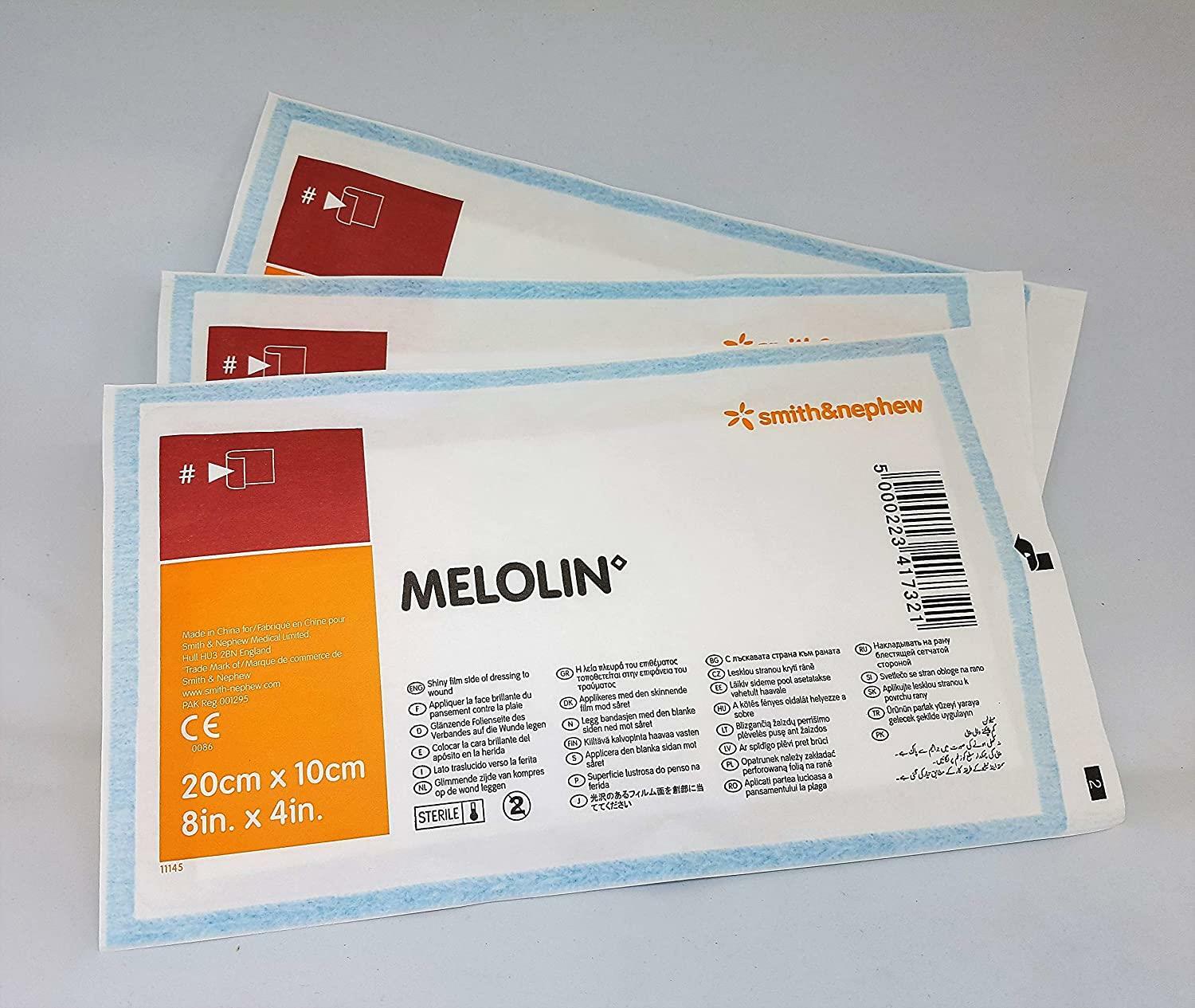 Melolin 10x20cm Pack of 10 Sterile Absorbent Low Adherent Pad Dressings ...
