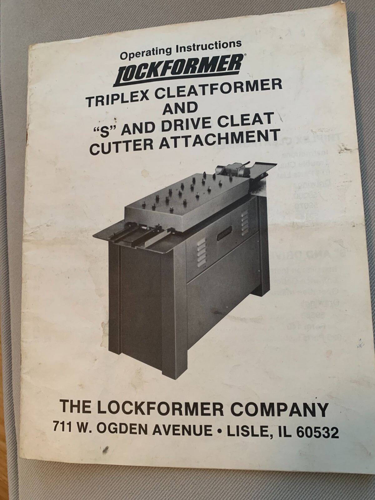 Lockformer Triplex Cleatformer operating Instuctions Sheet Metal FAB | eBay