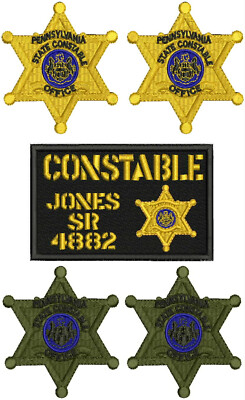 CONSTABLE BADGES 3.18X3.38''AND 5X3'' VELCR@ ON BACK | eBay