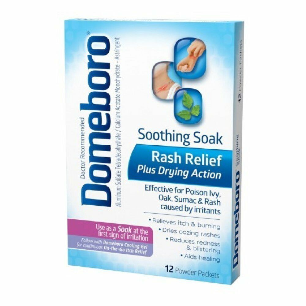 Domeboro Medicated Soak Rash Relief Burow’s Solution 12 Powder Packets ...