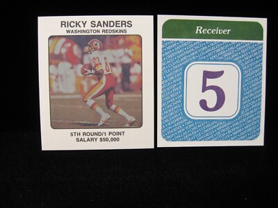 1989 Ricky Sanders Washington Redskins NFL Franchise Game Card 1ct | eBay