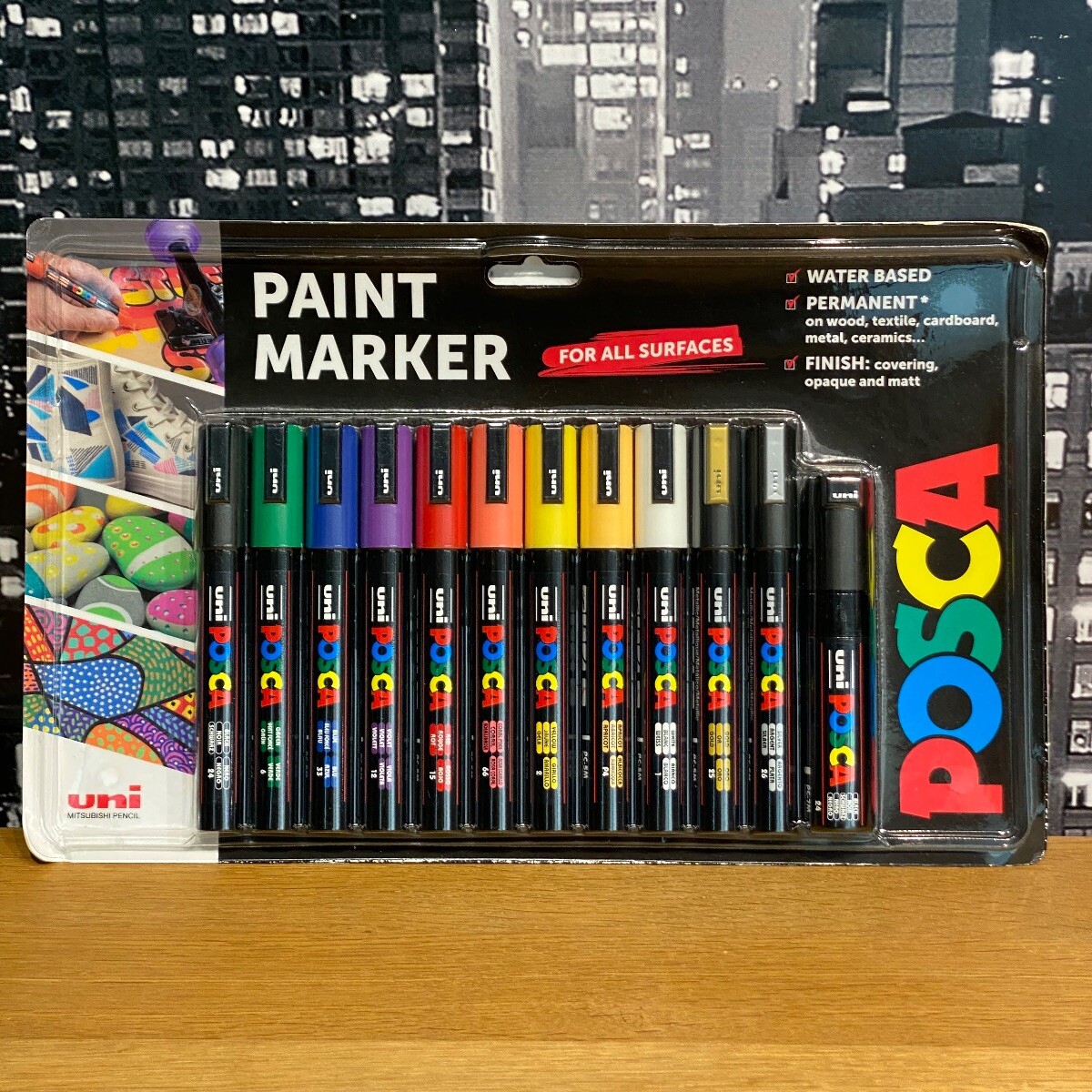 12 x Posca Paint Markers Pens Blendable Assorted Water-Based Pigment ...