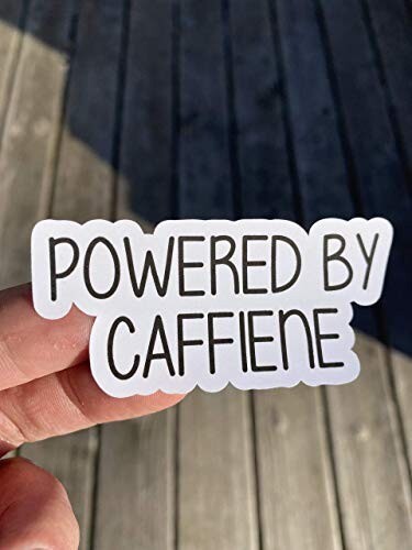 Powered by Caffeine Sticker Sticker Water Bottle Phone Sticker Laptop ...