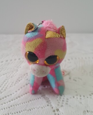 TY Beanie Boo's Keychain Keyring Plush Fantasia The Pink Unicorn 2016 ...