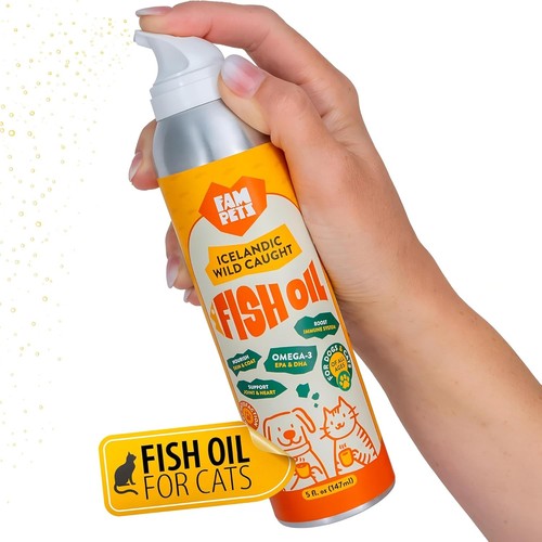 Fam pets Omega 3 Fish Oil Wild Icelandic Spray Fish Oil for Cats or ...