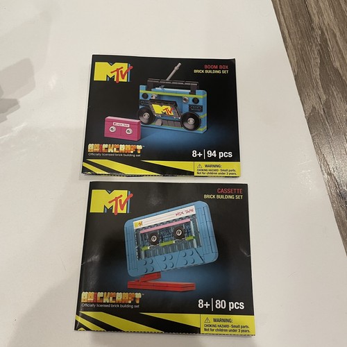 Lot of 2 Brickcraft MTV Cassette Tape & Boom Box Building Sets ...
