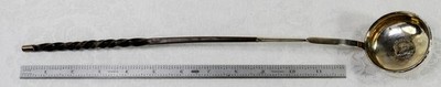 AMERICAN COLONIAL NEW JERSEY COIN SILVER AND BALEEN TODDY LADLE c1760 ...