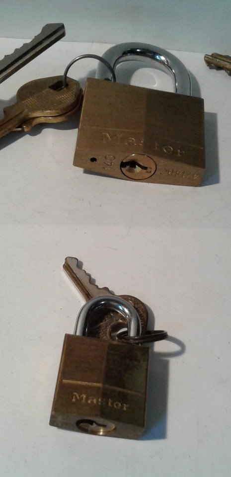 Lot of 6 BRASS Vintage to Modern Padlocks Working With Keys - Packer ...
