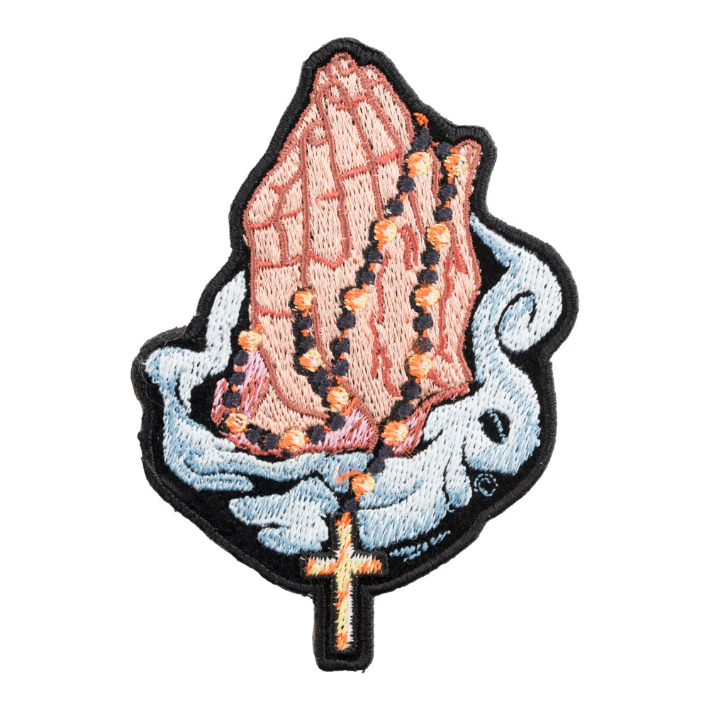 Praying Hands And Rosary Patch, Christian Biker Patches | eBay
