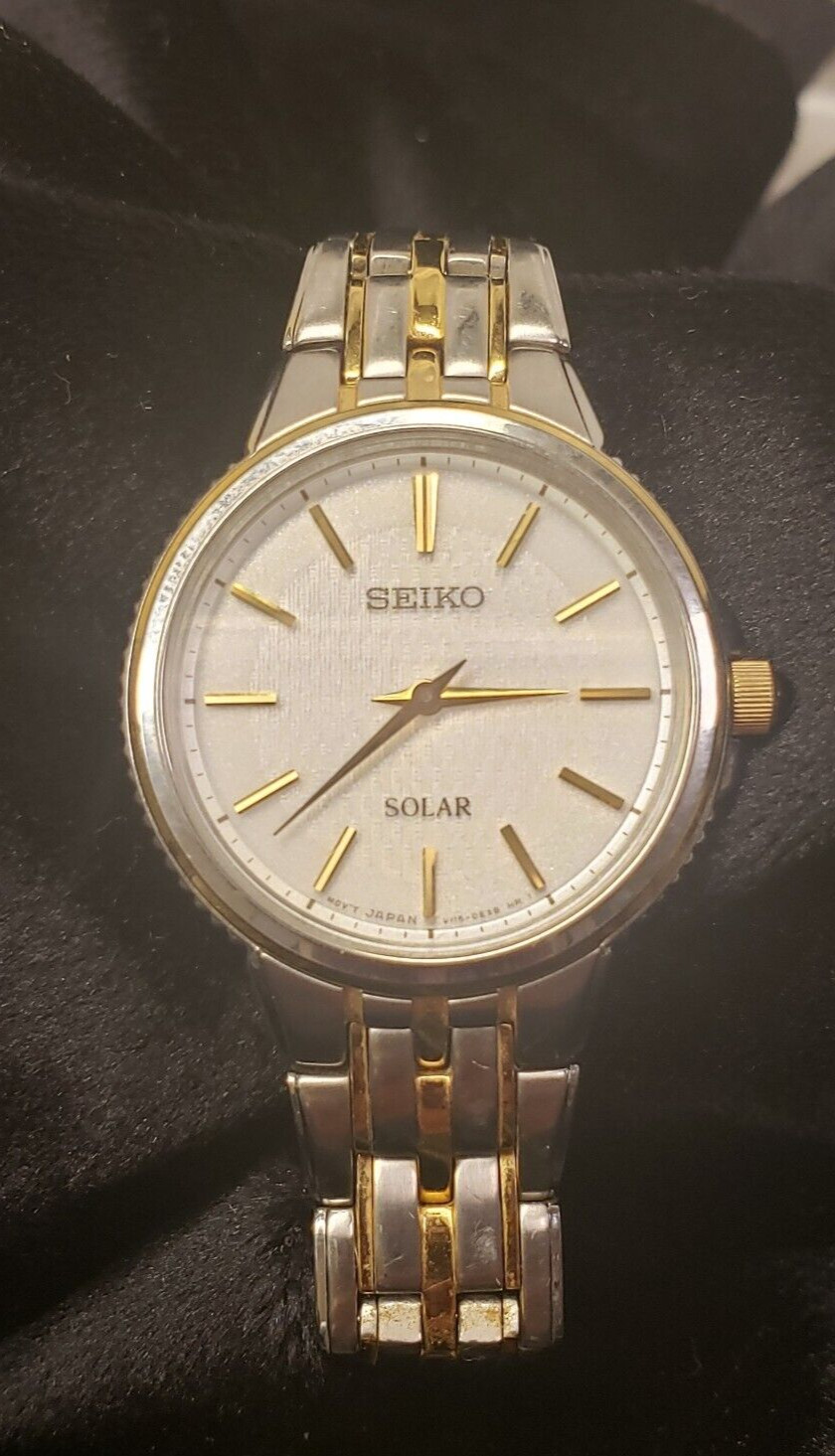 SEIKO SOLAR Two-Tone Stainless Steel Band Ladies Wris… - Gem