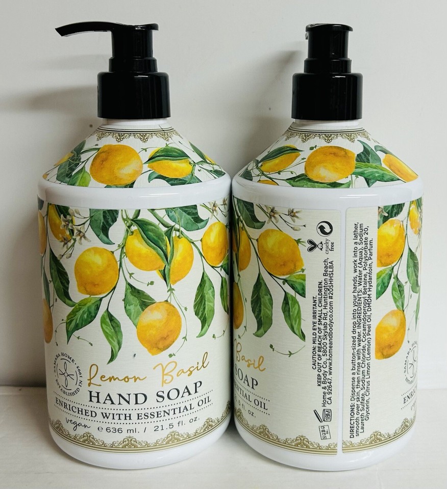 2-Pack Lemon Basil Hand Soap with Essential Oil 21.5 fl oz Each | eBay