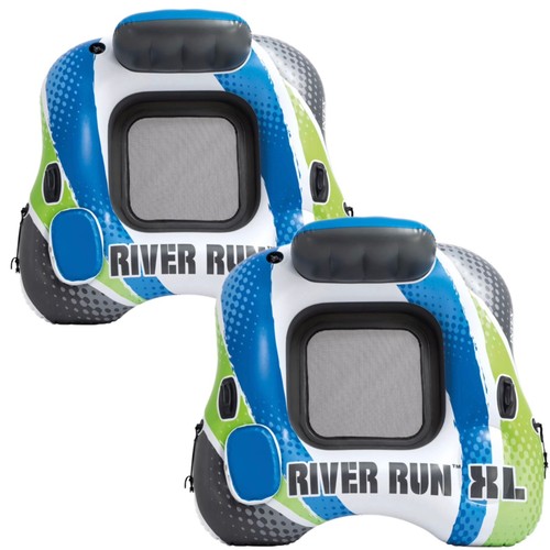 2 PACK Intex Inflatable River Run XL 1 Person Lounge Tube Float Raft ...