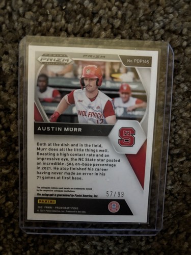 2 - 2021 Panini Prizm Draft Picks - #PDP165 Austin Murr (RC) Auto (Red ...