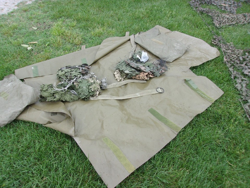 MILITARY SURPLUS 24x24 CAMO CAMOUFLAGE NET NETTING+REPAIR KITS FAIR ...