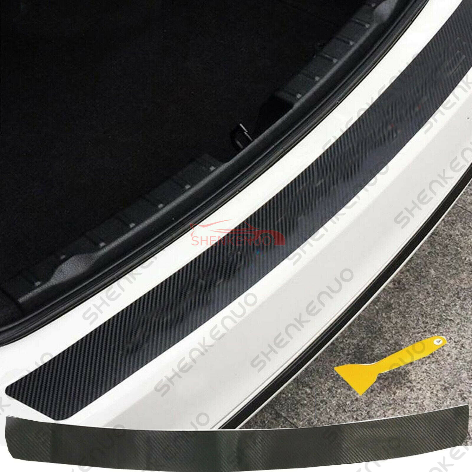 4D Carbon Fiber Style Car Rear Boot Bumper Guard Sticker Cover ...