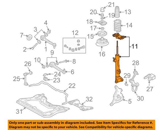 Genuine MERCEDES C230 C320 Front Suspension Strut Coupe L or R OEM ...