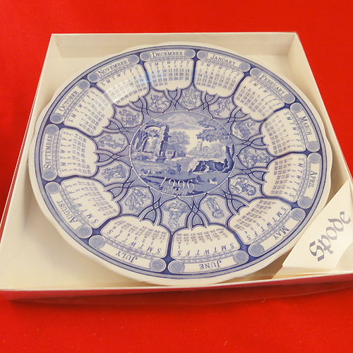 SPODE CALENDAR PLATE 1996 "BLUE ITALIAN" Blue Room Collection 10.5" NEW ...