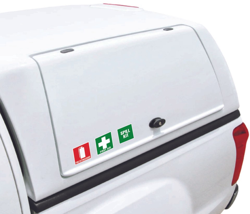 First Aid and Fire Extinguisher Spill Kit Decal Sticker Health Safety ...