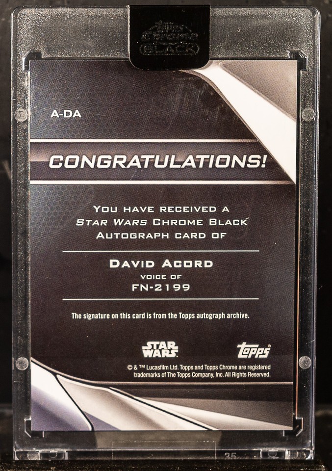 David Acord 2023 Topps Chrome Star Wars Black A-DA FN-2199 Autograph ...