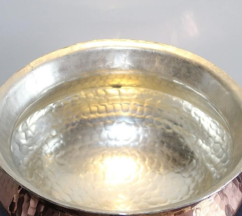 Heavy Bottom Hammered Finish Brass Biryani Rice Cooking Pot, 4.5 Liter ...