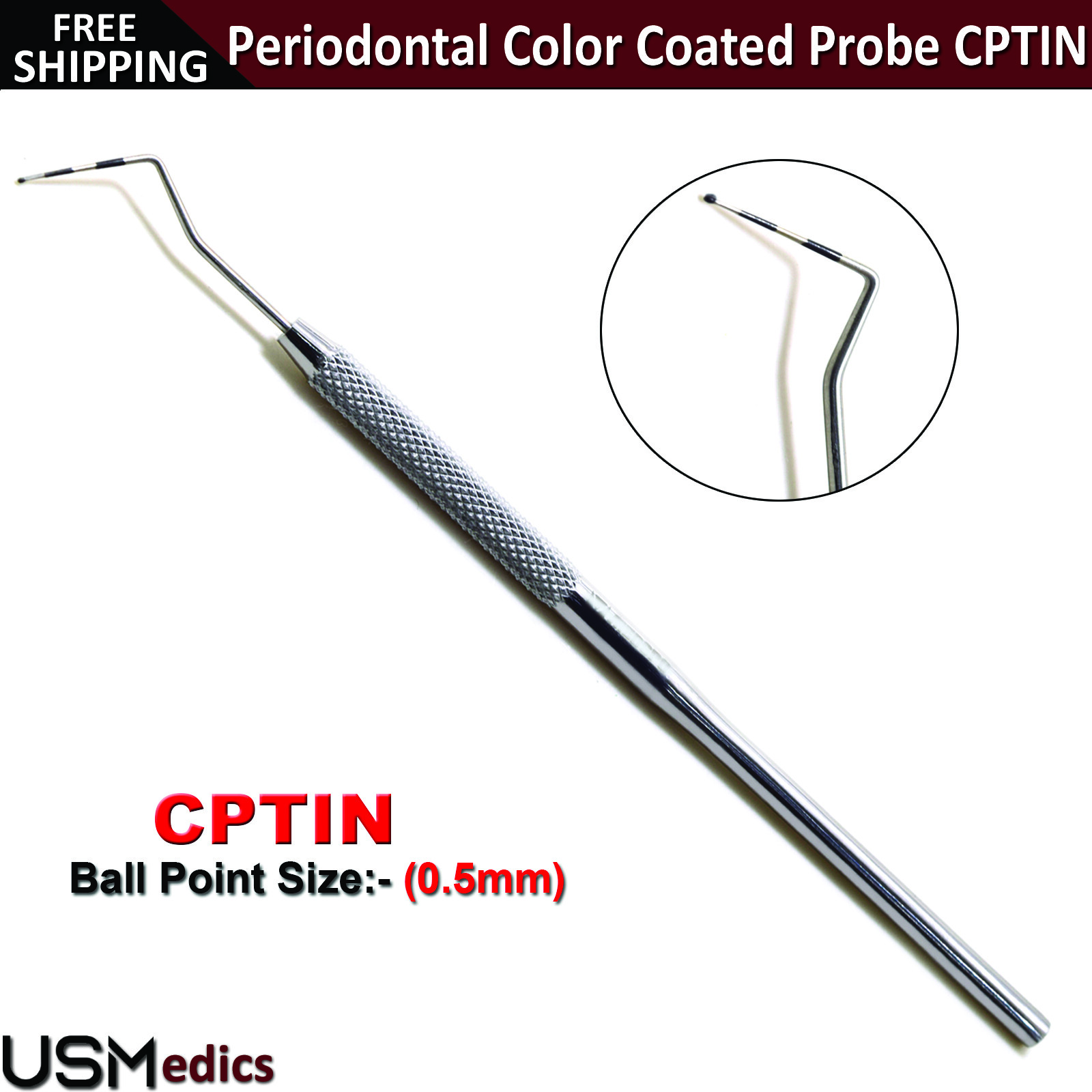 CPTIN Perio Probe Periodontal Color Coded Marking Pocket Depth ...